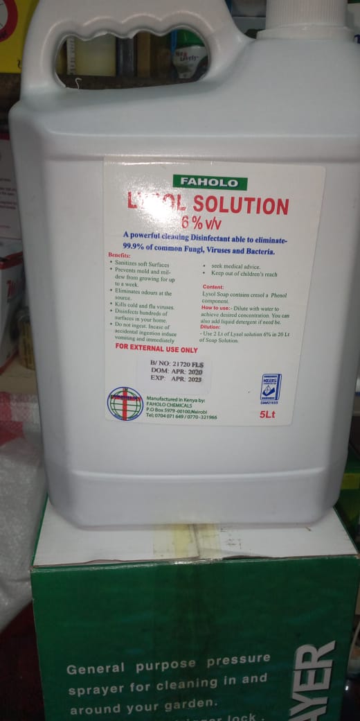 Lysol Disinfectant (5lt) | Kills Viruses + Fungi + Bacteria | 0737898884