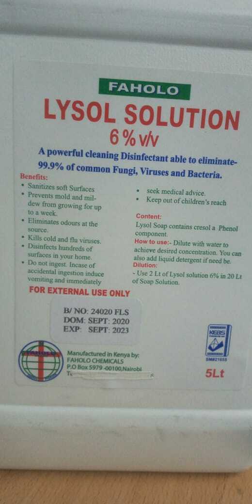 Lysol Disinfectant (5lt) | Kills Viruses + Fungi + Bacteria | 0737898884